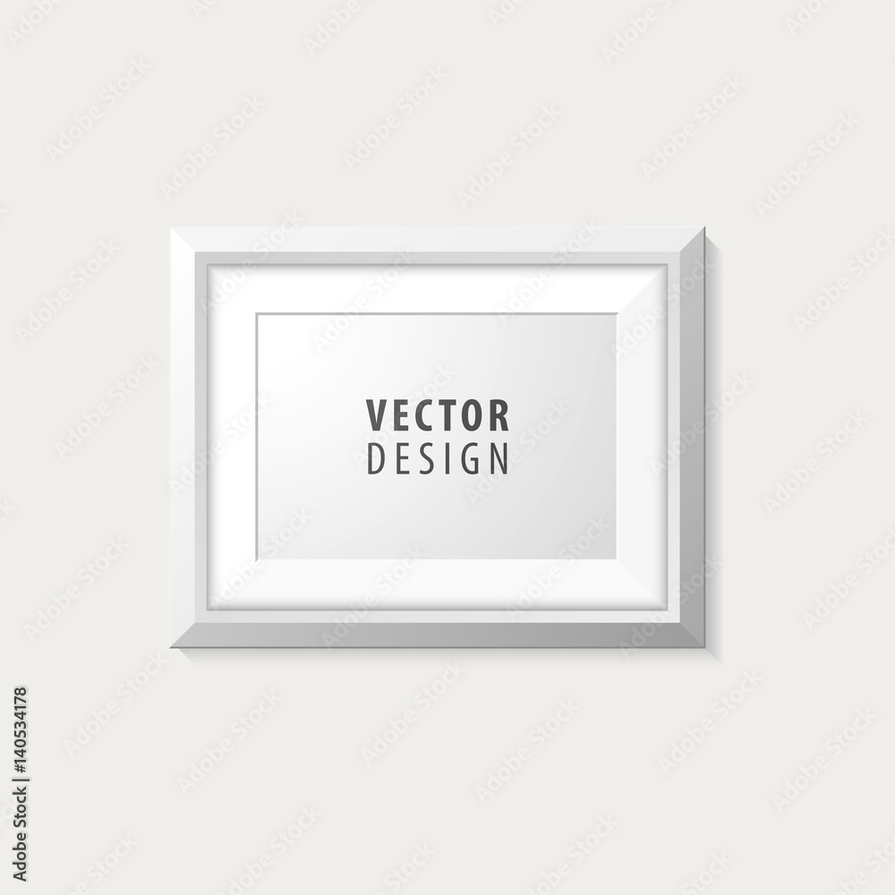 Realistic Minimal Isolated White Frame for Presentations . Vector ...
