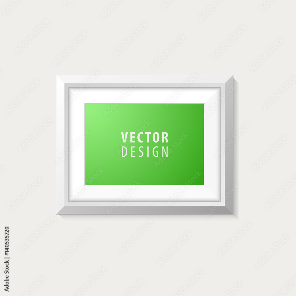 Realistic Minimal Isolated White Frame for Presentations . Vector ...