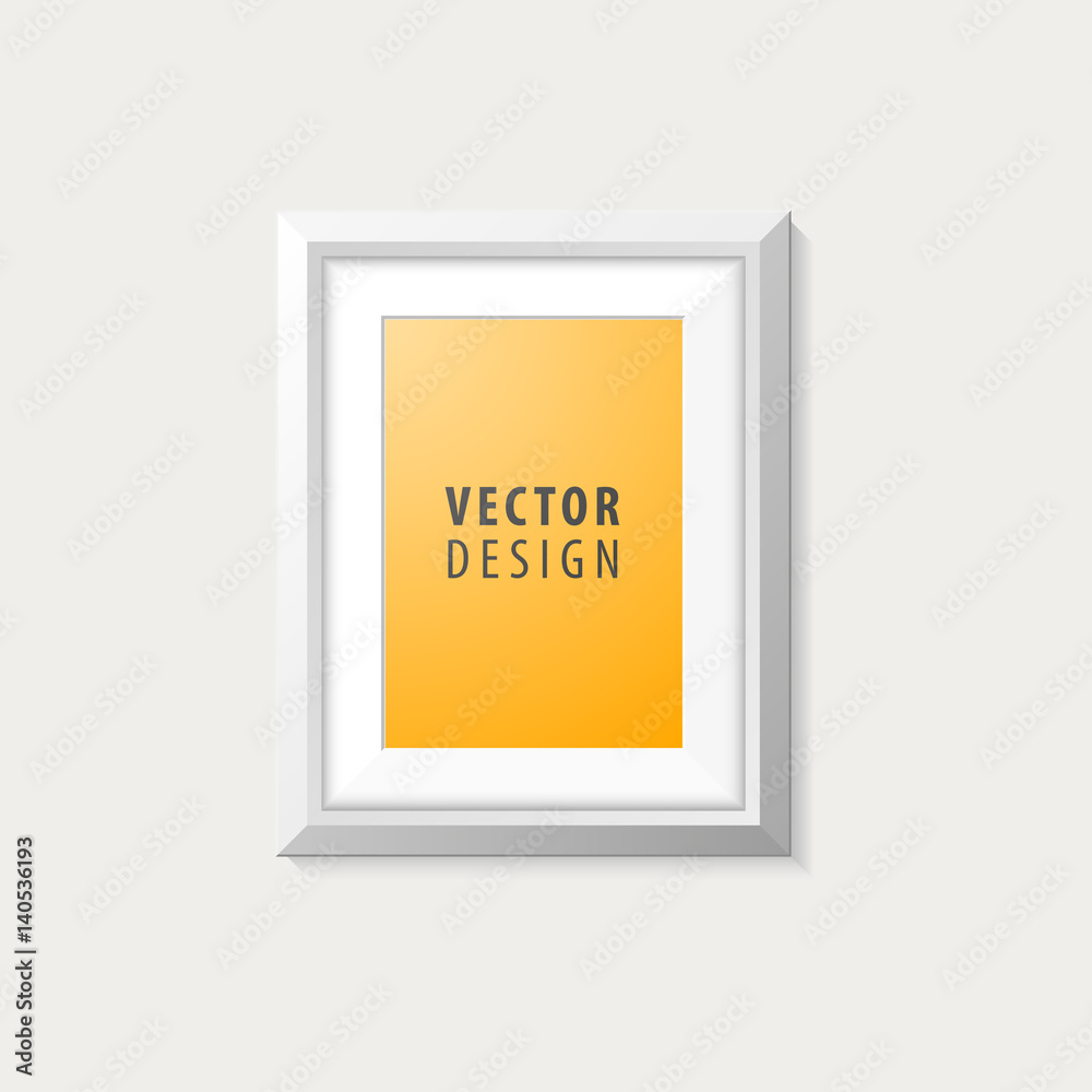 Realistic Minimal Isolated White Frame for Presentations . Vector ...