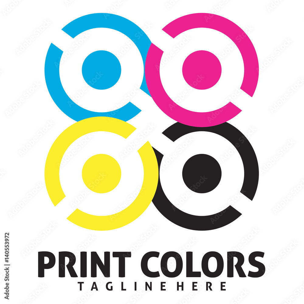 Print colors logo Illustration Stock | Adobe Stock