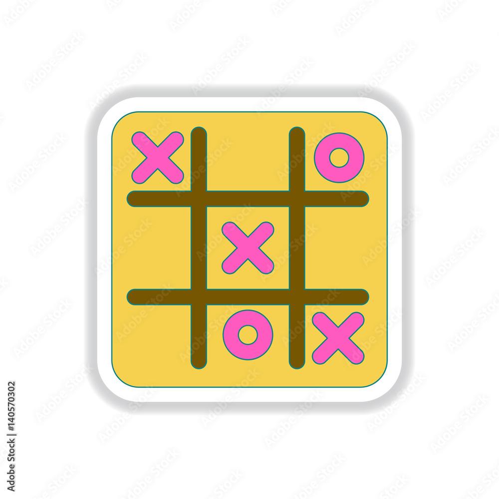 Vector illustration in paper sticker style x o game Stock Vector ...
