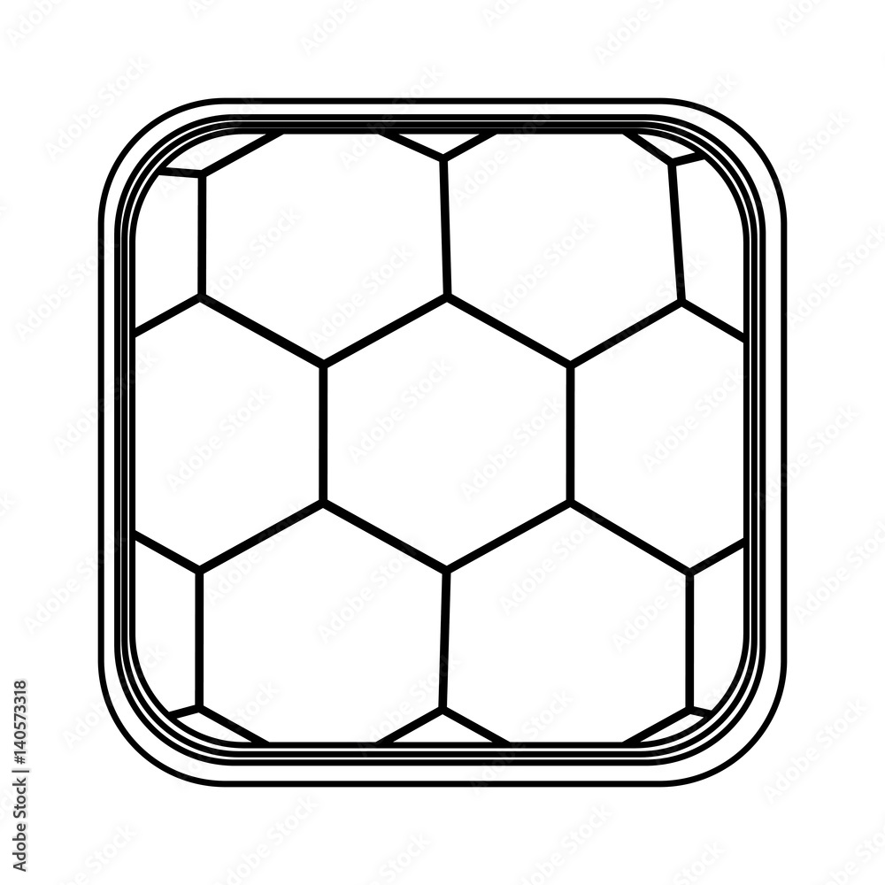 monochrome rounded square with background of soccer ball vector ...