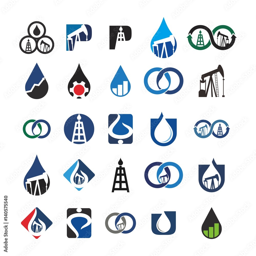 oil drill and rig logo vector. eps8. Stock Vector | Adobe Stock