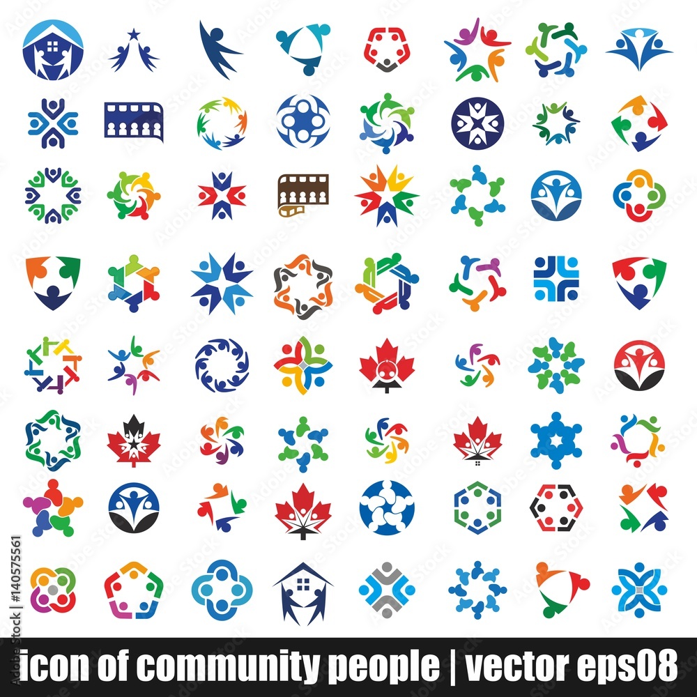 icon of community people. people vector logo. icon set. Stock Vector ...