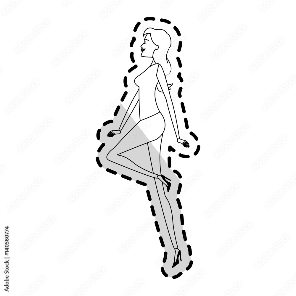beautiful young woman jumping icon image vector illustration design ...
