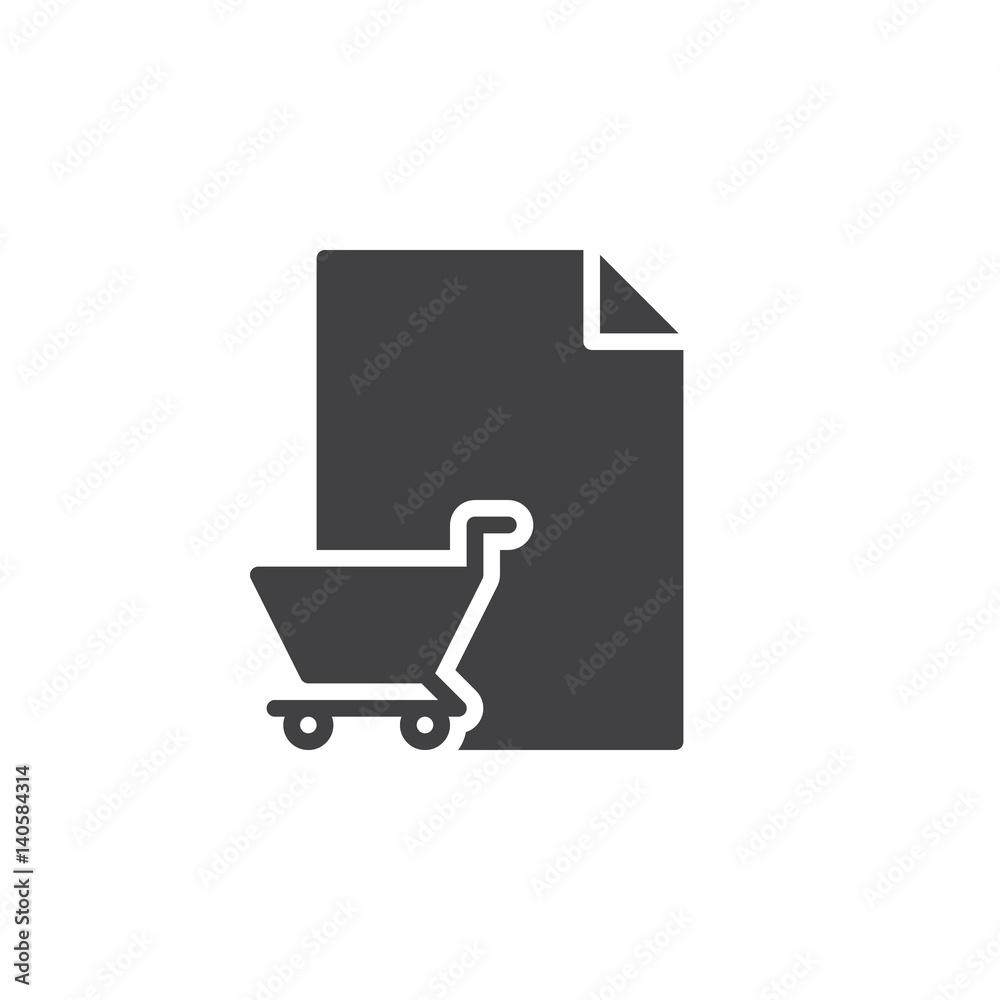 Purchase order, icon vector, filled flat sign, solid pictogram isolated ...