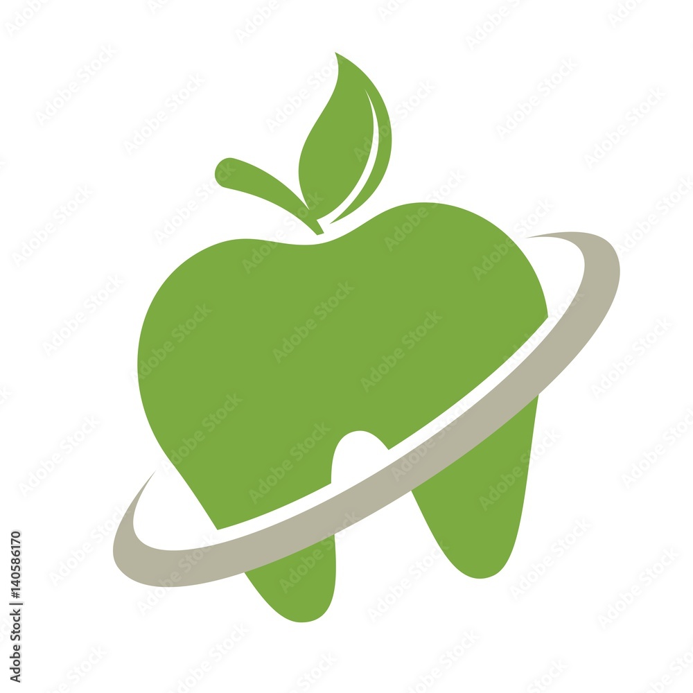 apple logo vector. dental logo vector. tooth logo vector. Stock Vector ...