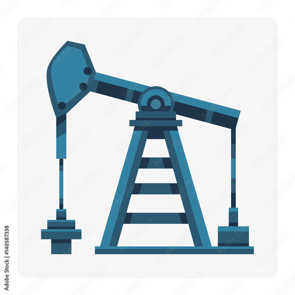 Oil industry production station extracting cartoon icon energy ...