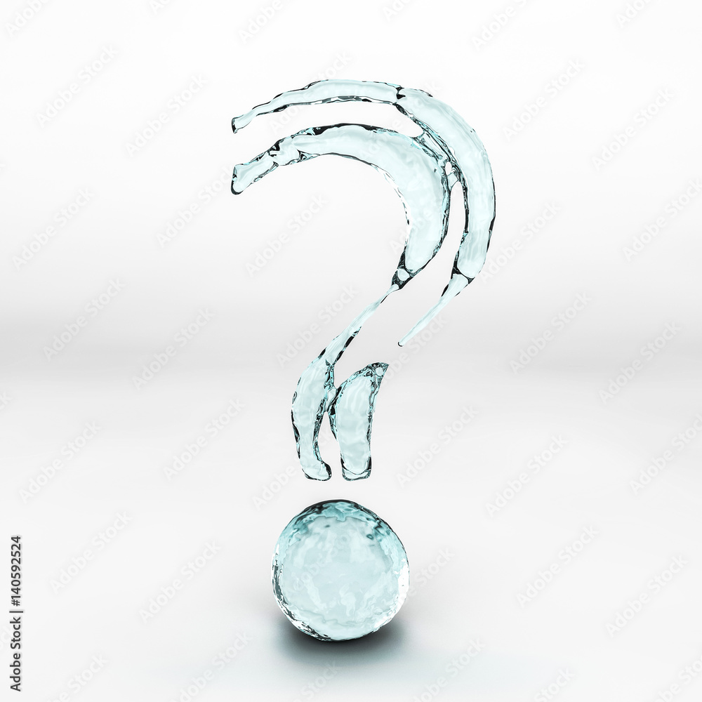 Question Mark of water splashes isolated on white background Stock ...
