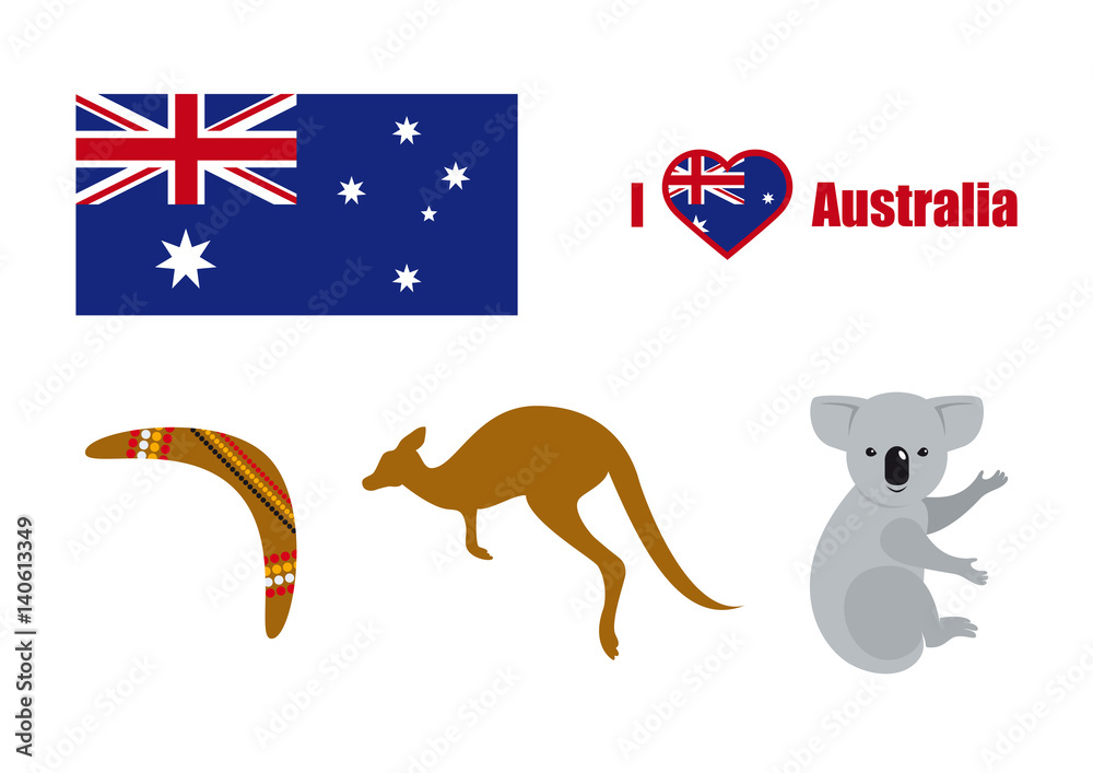 Australia icon vector. Collection of Australian elements. Australia ...