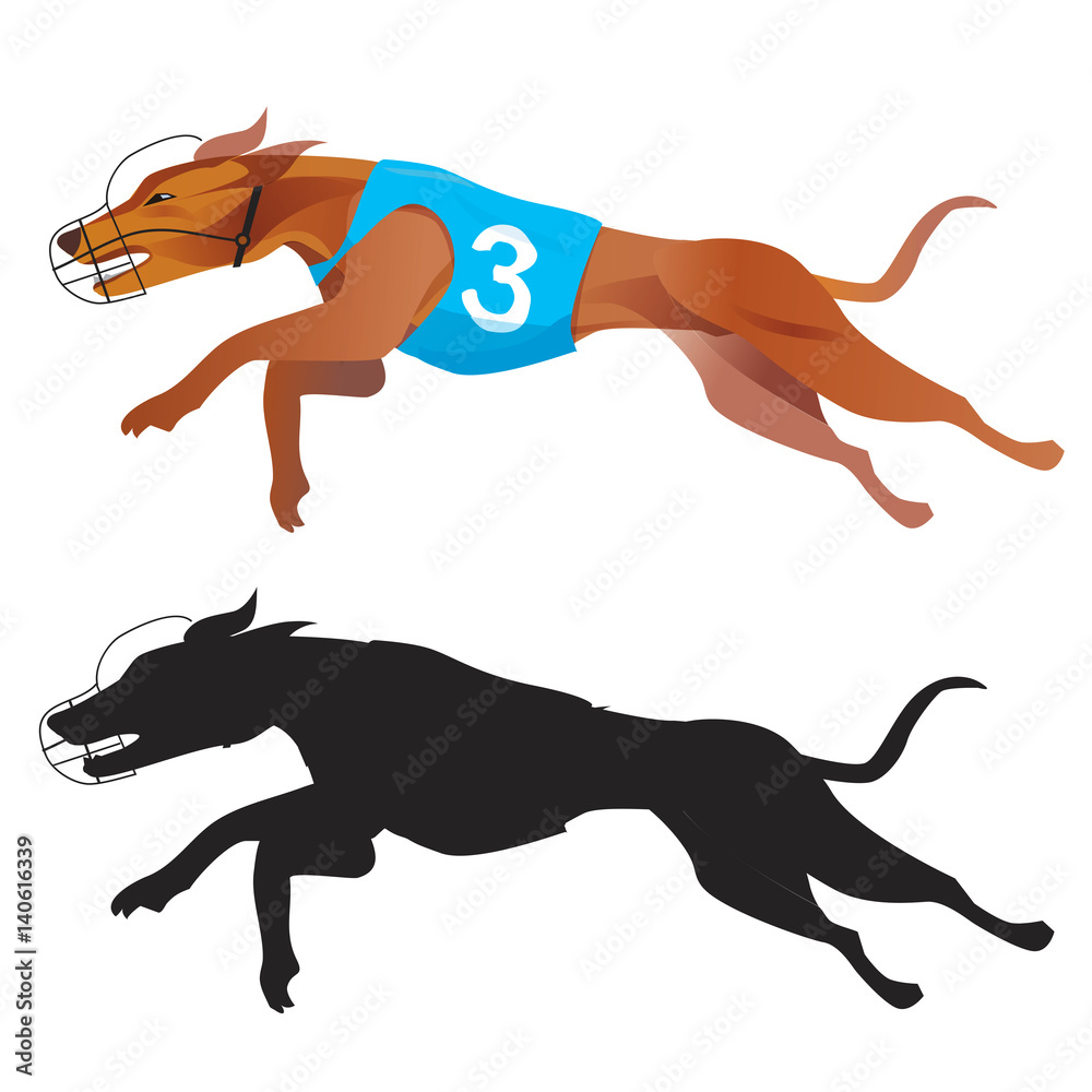 Greyhound Dog Racing. Stylized illustration of a greyhound dog racing ...