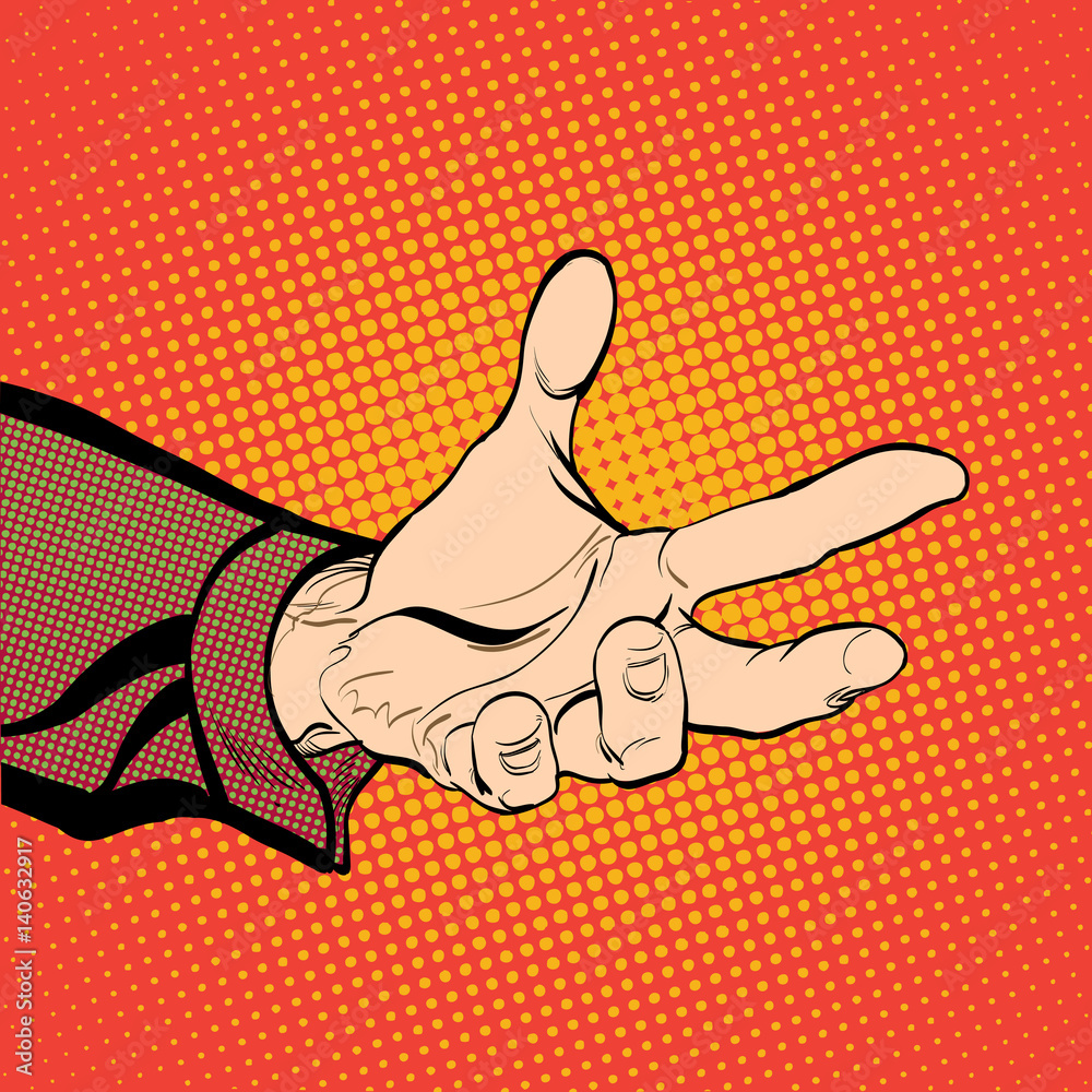 Man's hand holding out for something. Man demanding something. Man ...