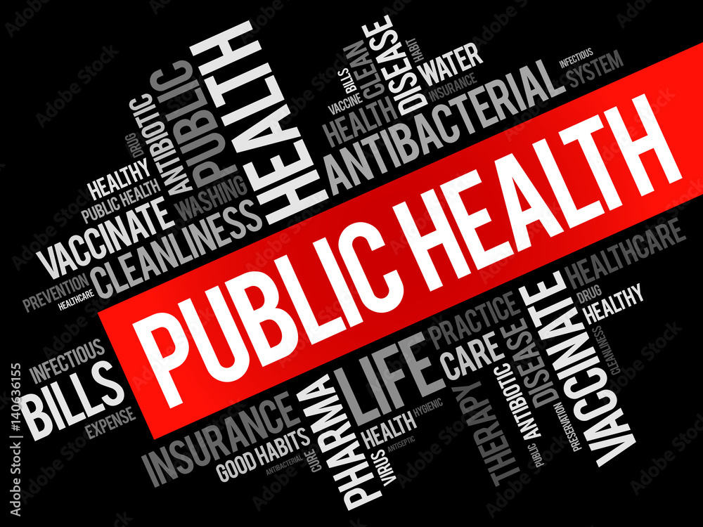 Public health word cloud collage, healthcare concept background Stock ...