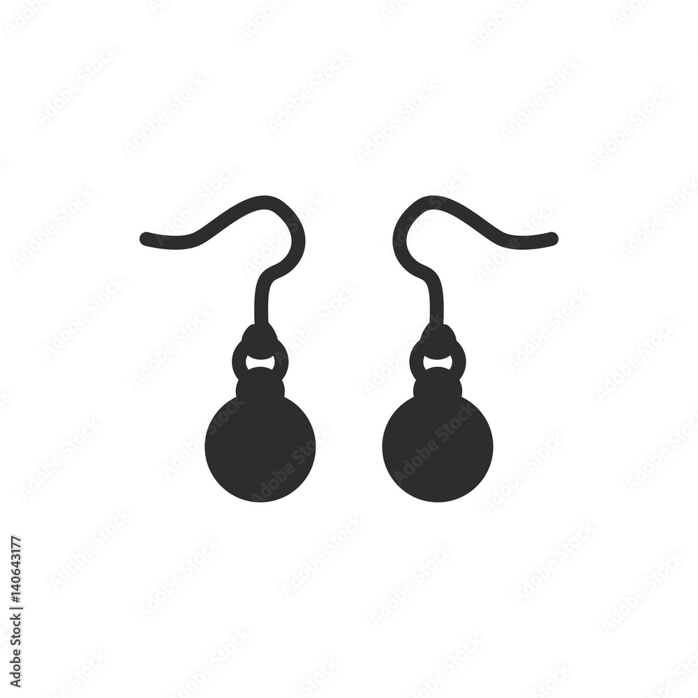 Earrings icon. Black flat illustration Stock Vector | Adobe Stock