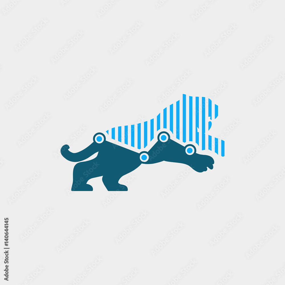 tiger finance logo. animal logo with statistic concept Stock Vector ...