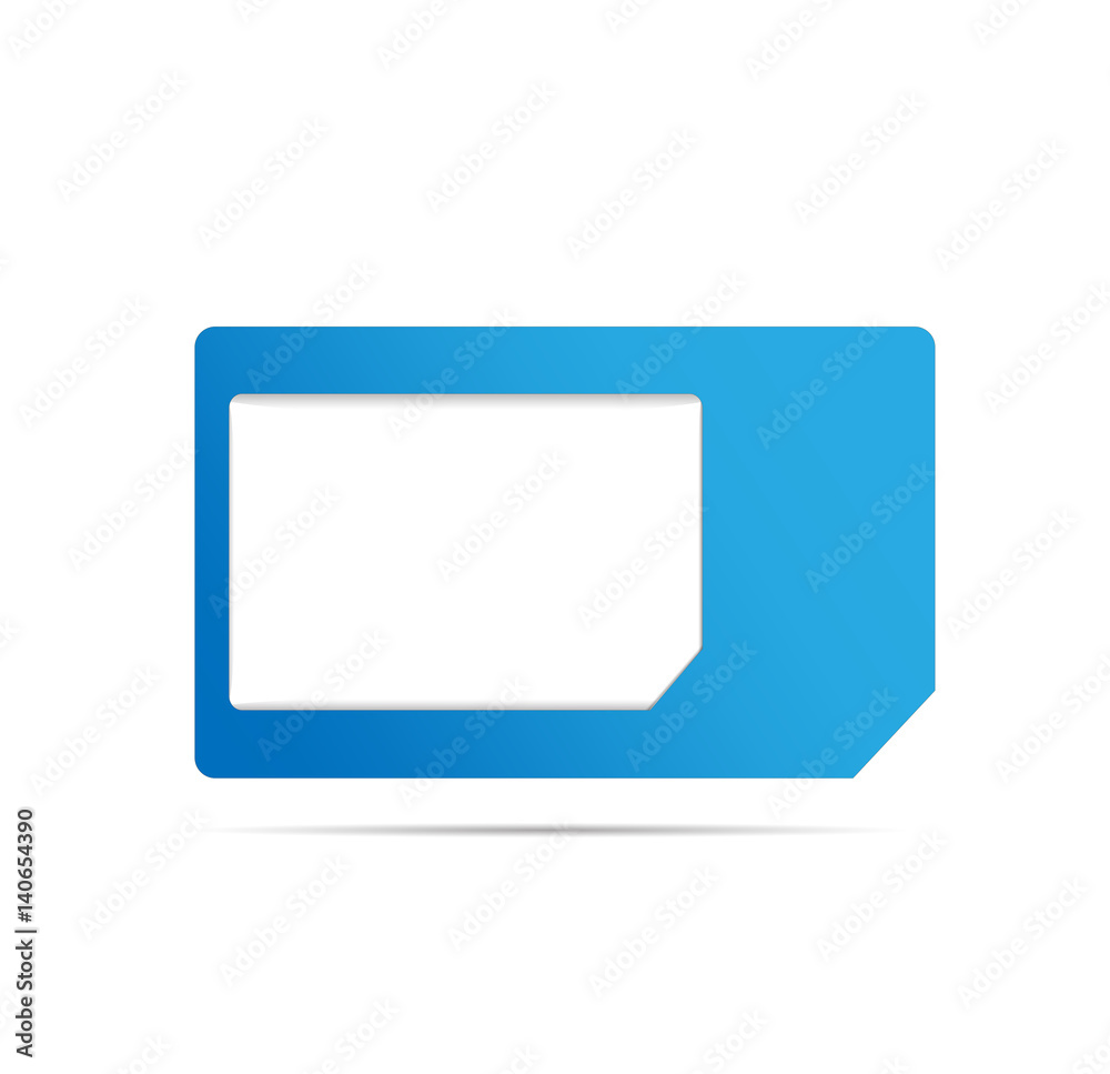 Blue SIM card set isolated on white background . Simple web icon in ...