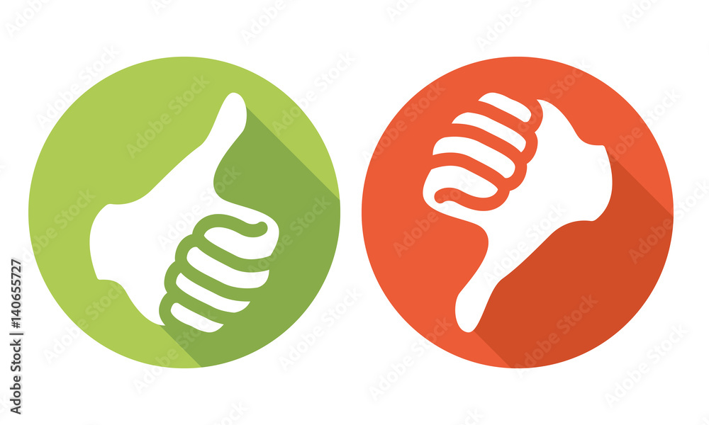 Daumen hoch & Daumen runter - Icon-Set Stock Vector | Adobe Stock