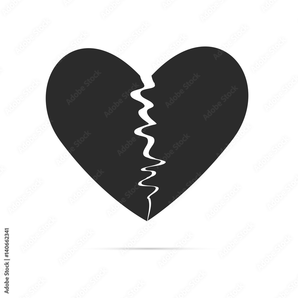 Broken Heart Shape Vector