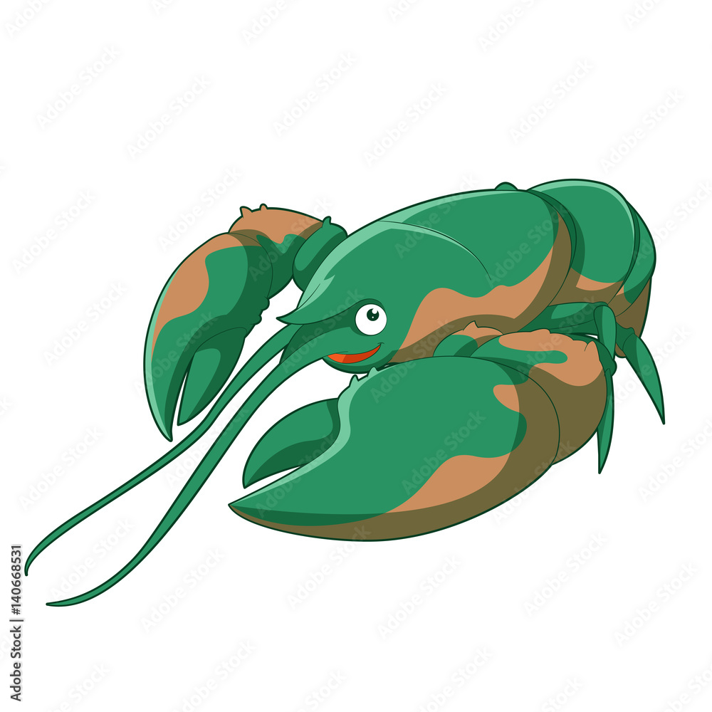 Cartoon smiling Lobster Stock Vector | Adobe Stock