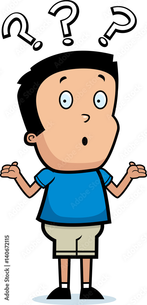 Cartoon Boy Shrugging Stock Vector | Adobe Stock