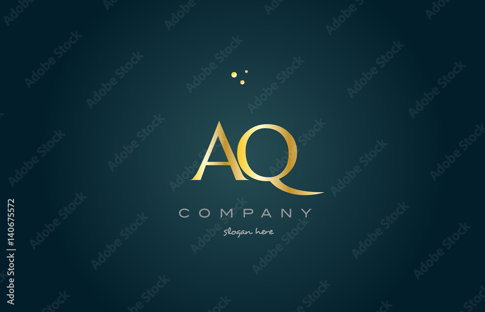 aq a q gold golden luxury alphabet letter logo icon template Stock ...