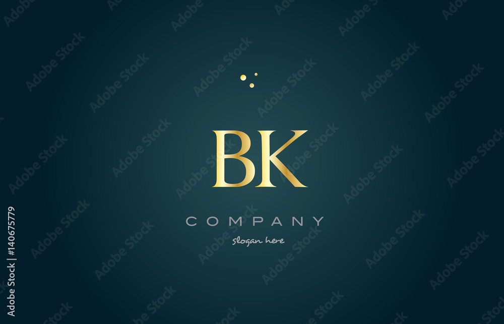 bk b k gold golden luxury alphabet letter logo icon template Stock ...