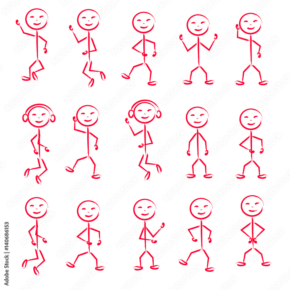 Vecteur Stock Stick Figure in different poses | Adobe Stock