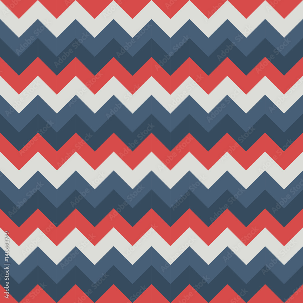 Blue And Red Chevron Pattern