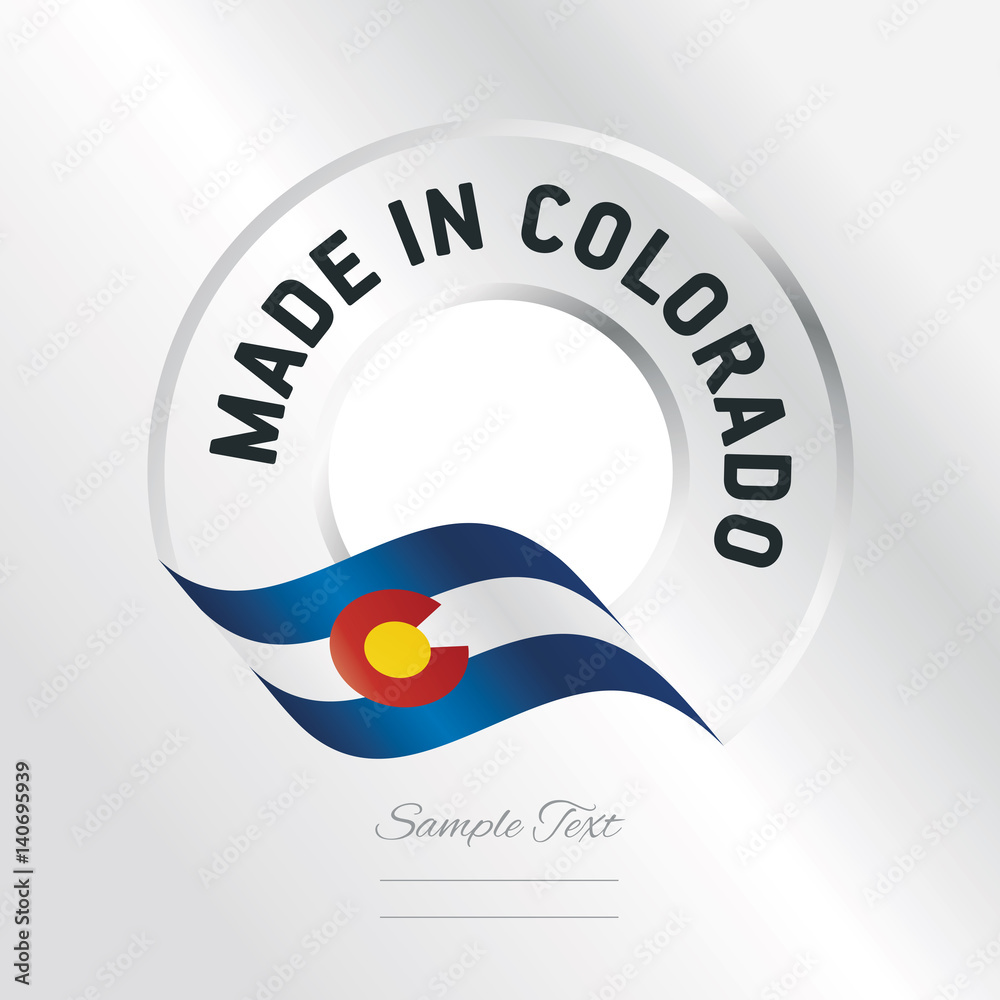 Made in Colorado transparent logo icon silver background Stock Vector ...