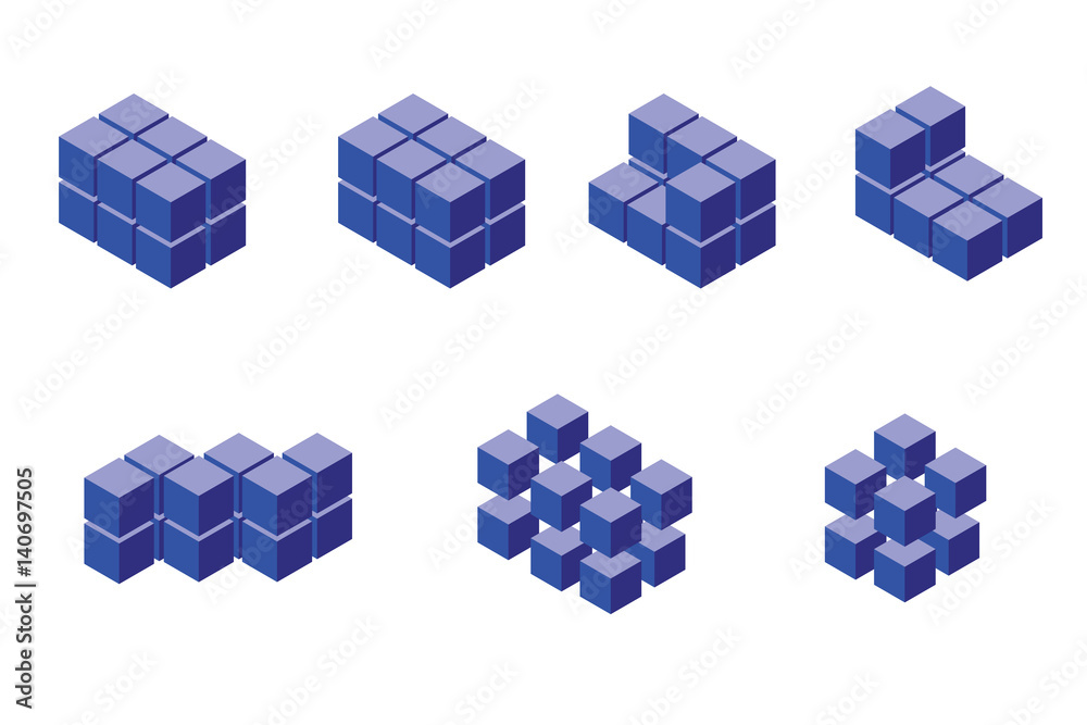 Isometric cubes for 3d designing.Cube isometric logo concept,vector ...