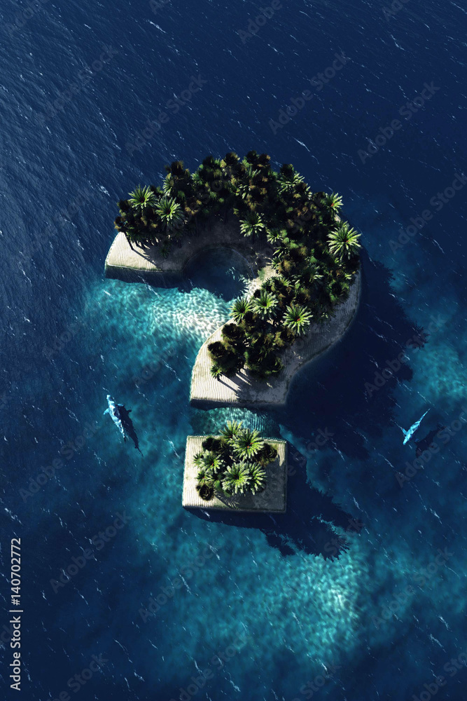 Question mark - shaped island Stock Illustration | Adobe Stock