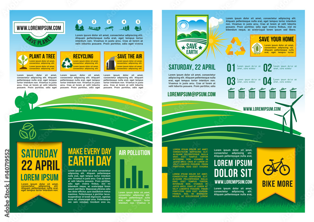 Vector Earth Day information poster or infographic Stock Vector | Adobe ...