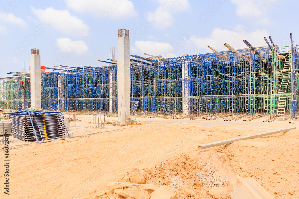 Scaffolding used as the temporary structure to support platform, form ...