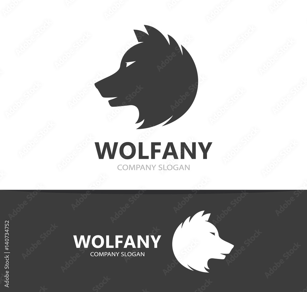 Vector of wolf and predator logo combination. Beast and dog symbol or ...