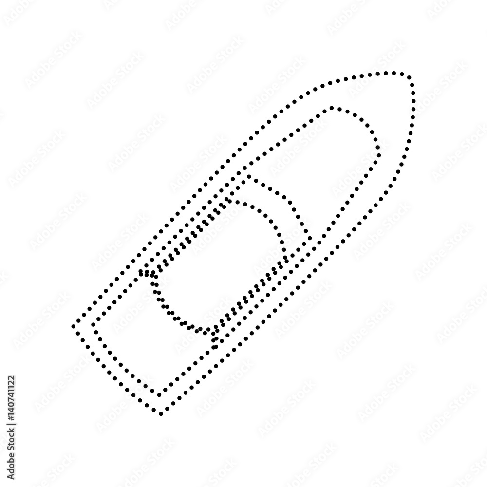Boat sign. Vector. Black dotted icon on white background. Isolated ...