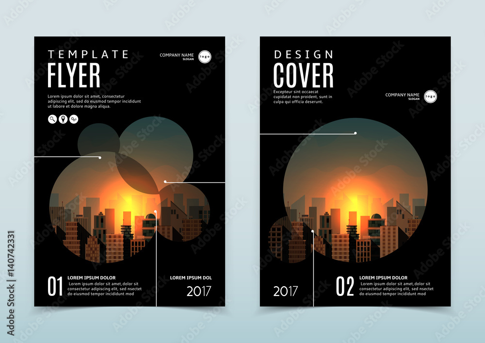 Vector design of black flyer template. Vector illustration. Concept of ...