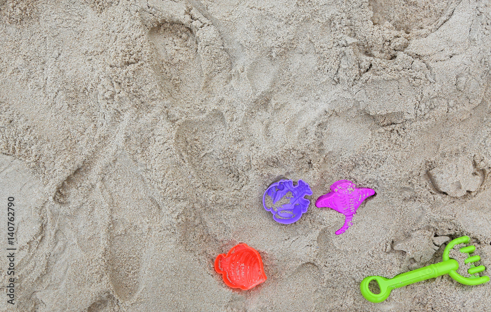 Tool and animal block sand forming on the beach Stock Photo | Adobe Stock