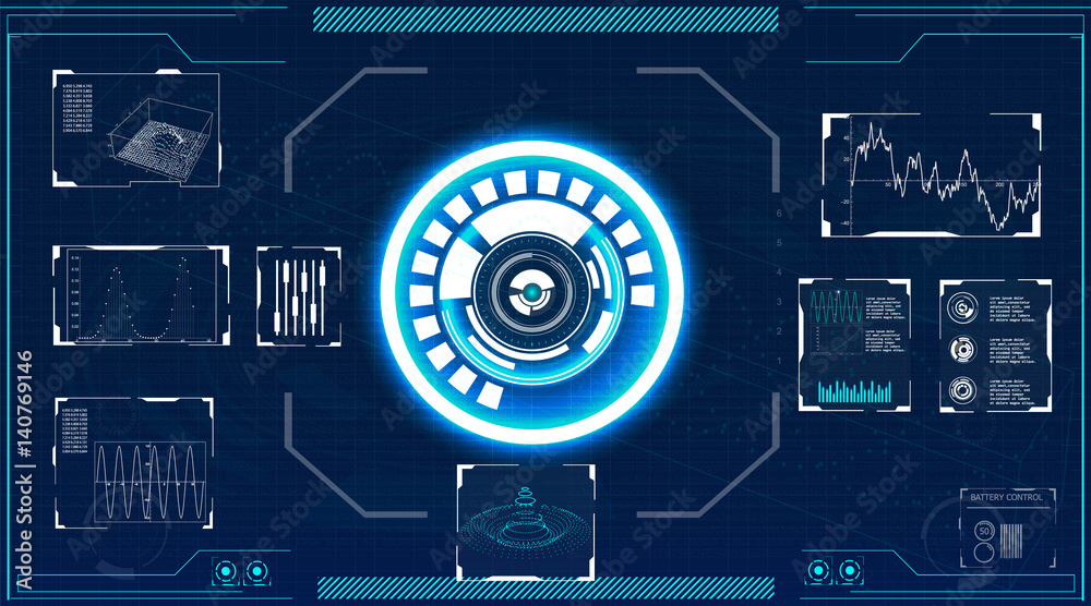HUD UI for business app. Futuristic user interface HUD and Infographic ...