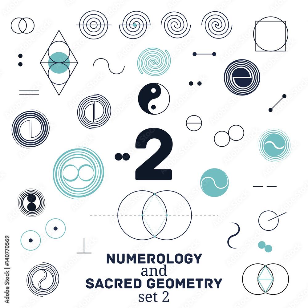 Sacred geometry and numerology symbols vector illustration. Stock ...