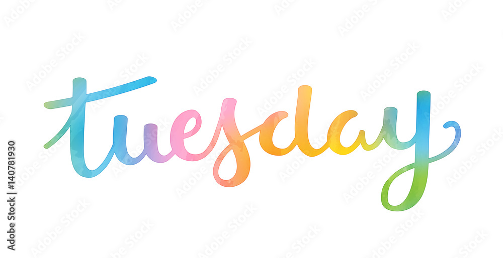 TUESDAY Hand Lettering Icon Stock Vector | Adobe Stock