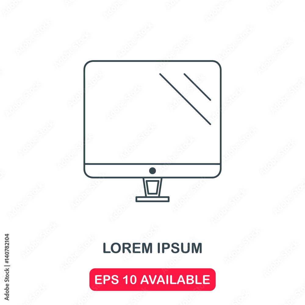 Monitor icon vector Stock Vector | Adobe Stock