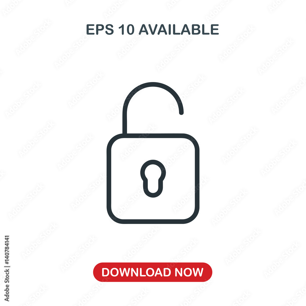 Open lock icon vector Stock Vector | Adobe Stock