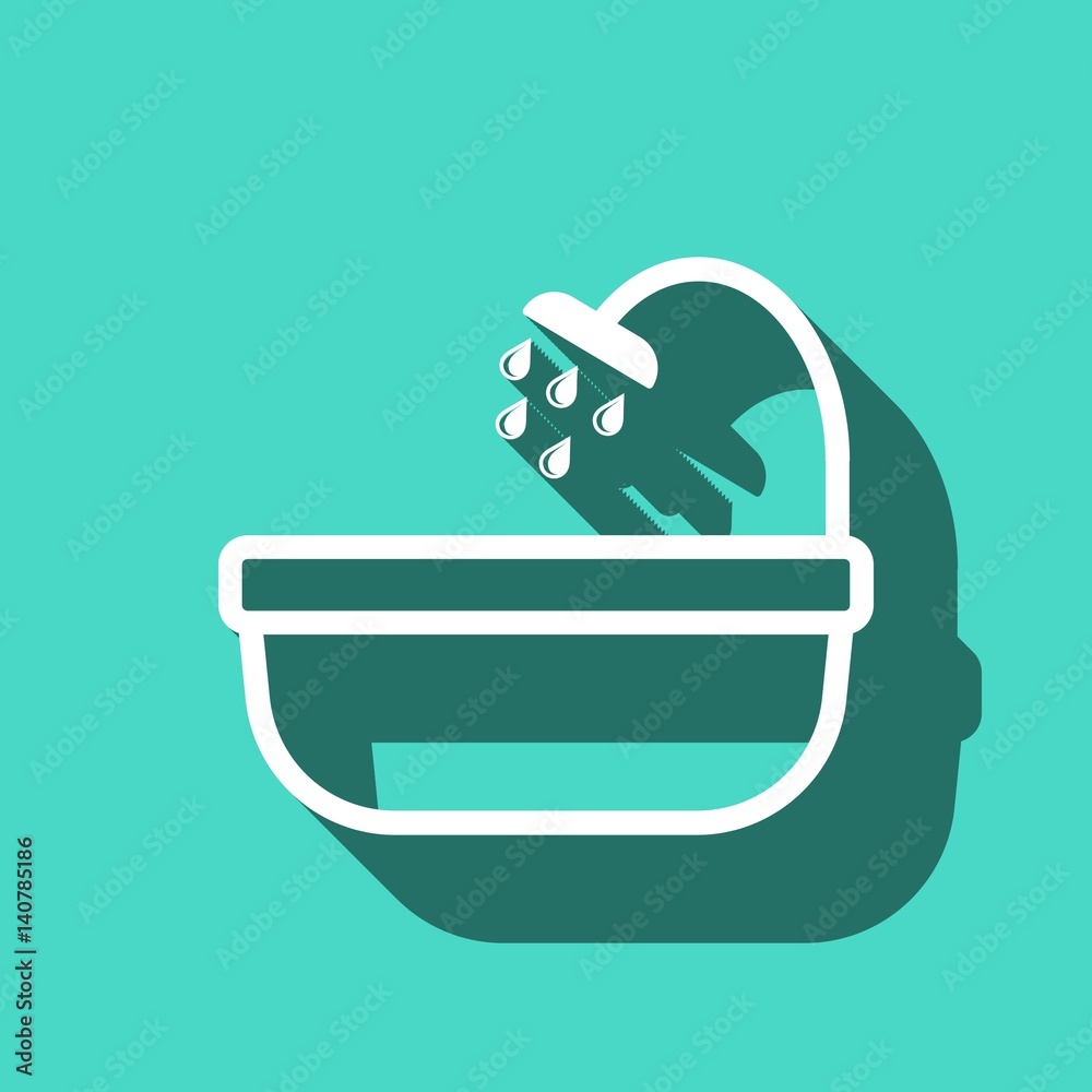 bathroom and shower icon stock vector illustration flat design Stock ...