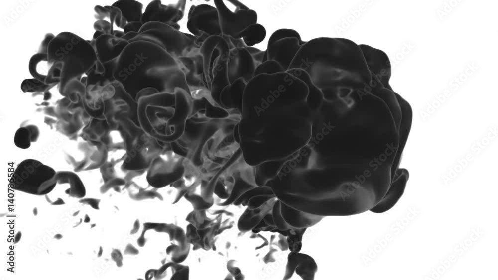 Abstract black Ink or smoke background with alpha mask. VFX Cloud of ...