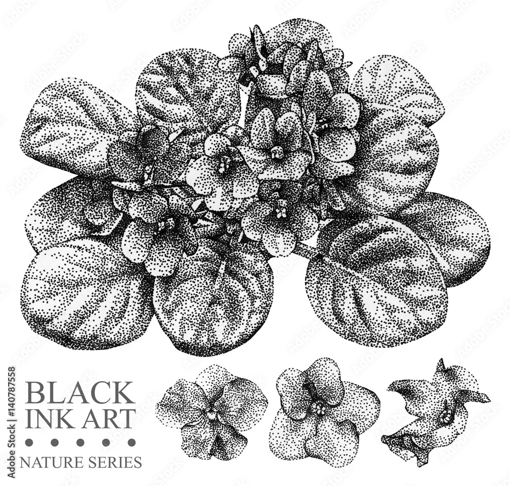 Black Ink Art Flowers