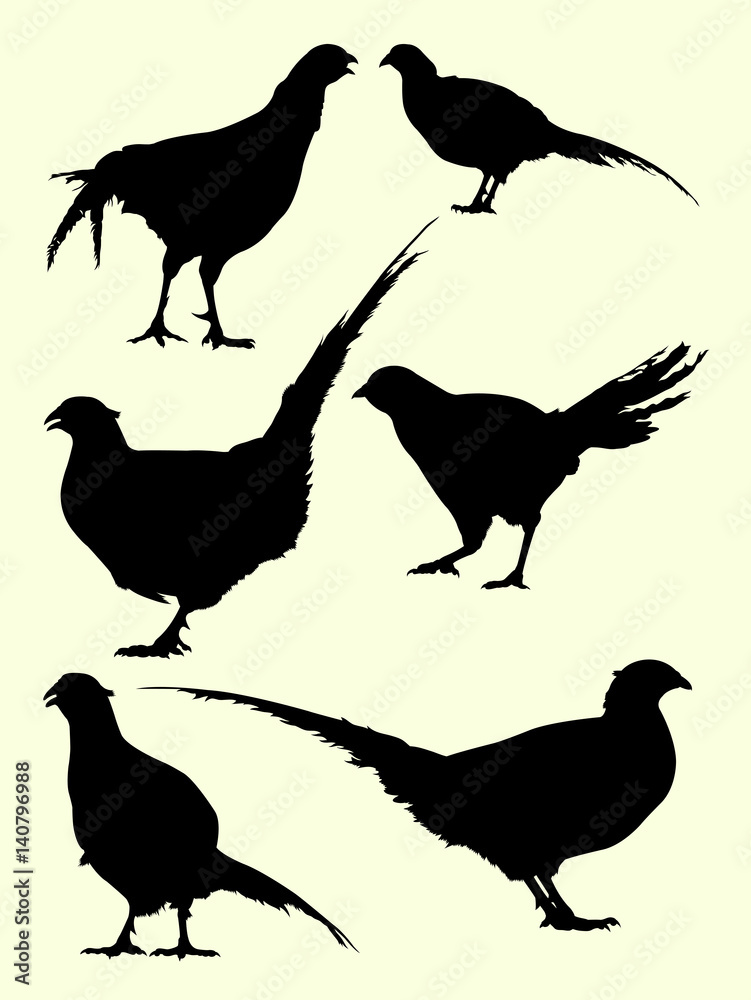 Pheasant birds animal silhouette. Good use for symbol, logo, mascot ...