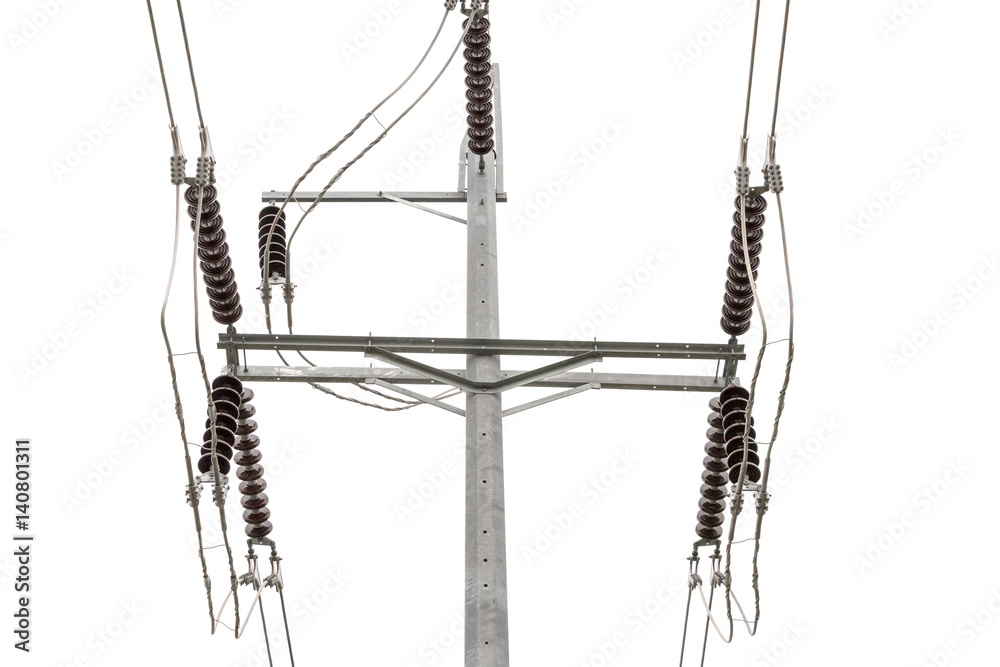 Lightning Arresters hanging on electric pole Stock Photo | Adobe Stock