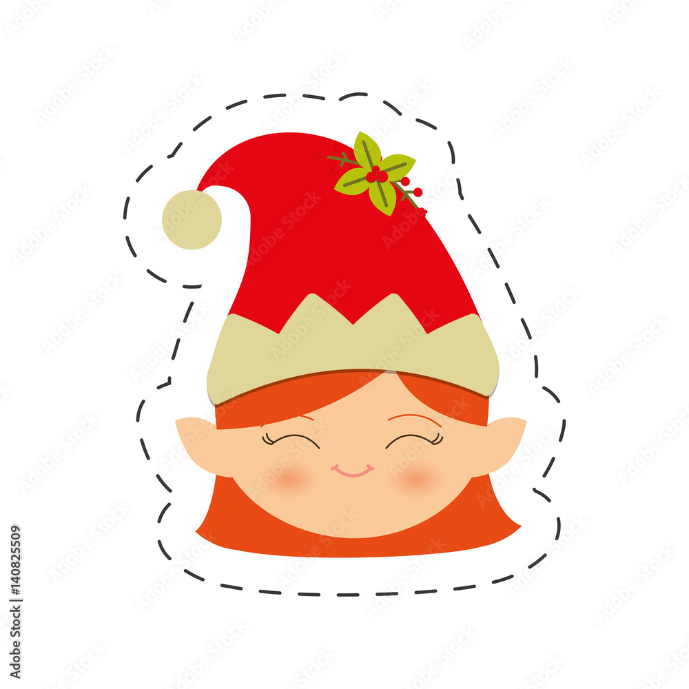 face female elf christmas image vector illustration eps 10 Stock Vector ...