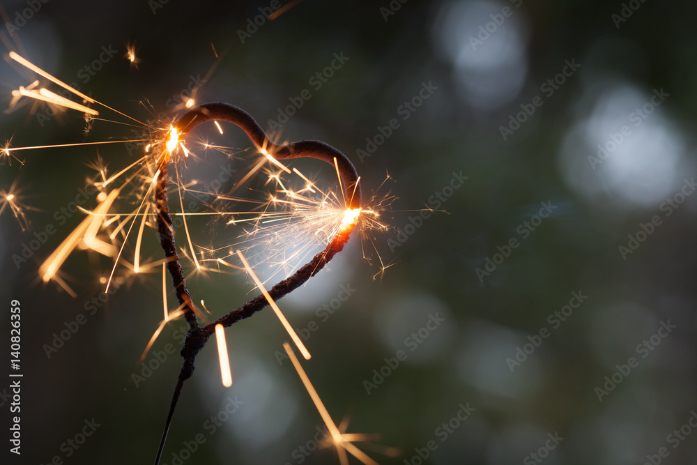 Heart shape sparkler Stock Photo | Adobe Stock