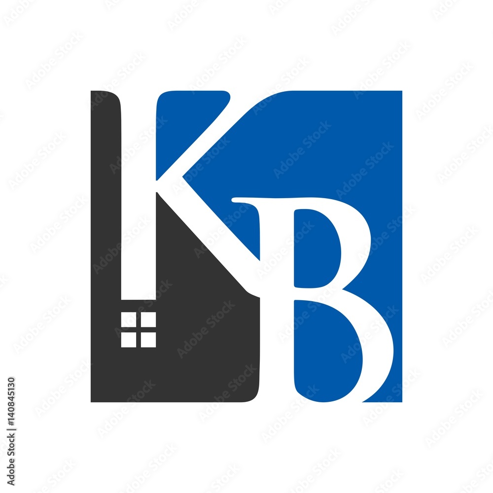 k and b logo vector. home logo vector. Stock Vector | Adobe Stock